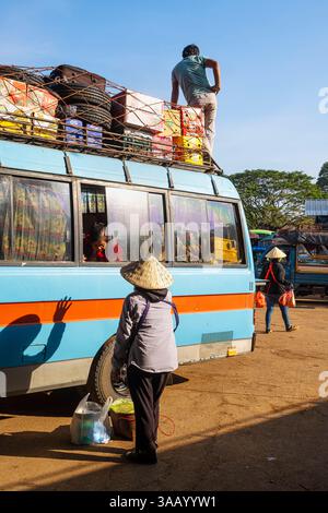 Laos, Champasak province, Pakse, 8Km Bus Terminal Stock Photo - Alamy