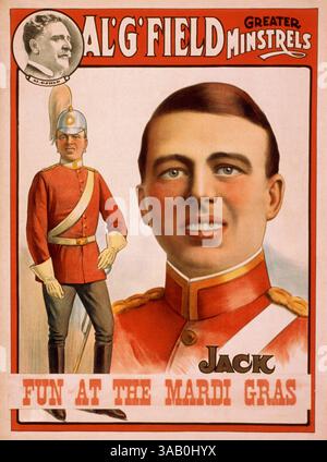 Vintage poster of Al. G. Field Greater Minstrels, fun at the Mardi Gras ...