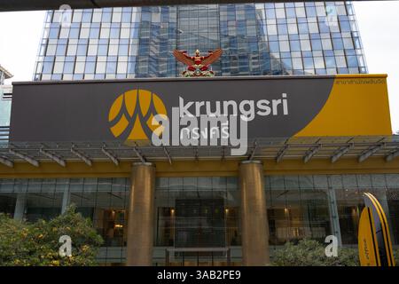 The Bank of Ayudhya logo is seen displayed at Phloen Chit Rd Stock ...