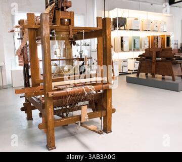 Antique Weaving Machine on Display Stock Photo - Alamy