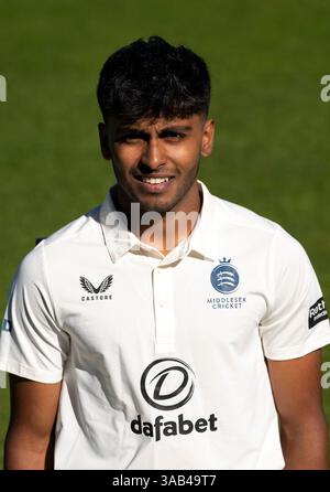 Aaryan Sawant during a photocall at Lord's Cricket Ground, London ...