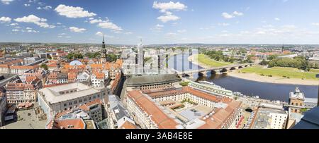 A Beautiful view of Dresden castle from the banks of the Elbe in ...