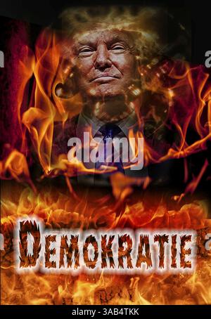 Symbolic image, democracy versus autocracy, US democracy in danger, EU ...