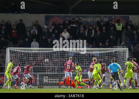 Northampton, UK. 1st Apr, 2025. Ben Perry of Northampton Town is ...