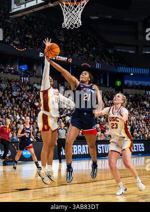 UConn forward Sarah Strong (21) during a NCAA college basketball game ...