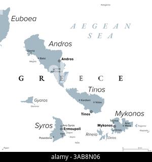 Islands of Greece, political map. Greek islands groups and clusters ...