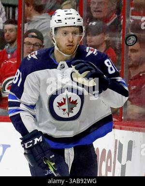 Winnipeg Jets' Kyle Connor (81) scores on Montreal Canadiens goaltender ...