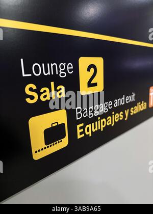 Airport Exit Sign with Transportation Icons Stock Photo - Alamy