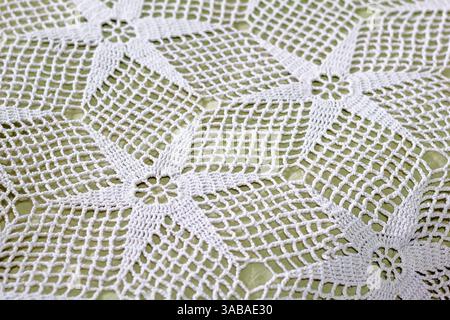 Hand-crocheted table runner detail inside a 1950s Filipino house ...