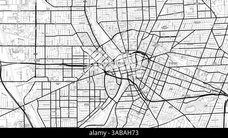 Minimalist Rochester Street Map with Labels and Neighborhoods with many ...