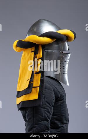 Great Helm with Wrapped Cloth. Medieval knight's helmet fully enclosing ...