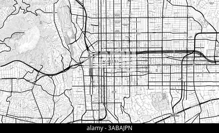 Minimalist Pasadena Street Map with Labels and Neighborhoods with many ...