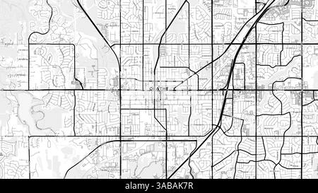 Minimalist Kansas City Street Map with Labels and Neighborhoods with ...