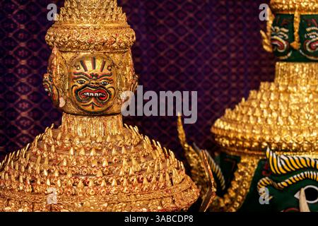 different traditional Lakhon Khol Khmer Masks on display in cambodia ...