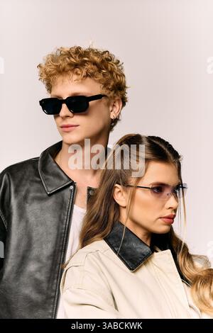 Beautiful couple showcases their deep connection and love in a stylish ...