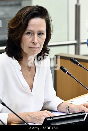 Parliament Chairwoman Freya Van den Bossche pictured during a plenary ...