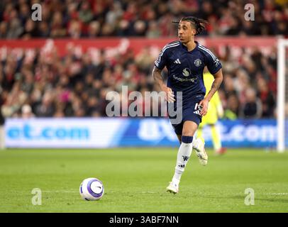 Leny Yoro (MU) at the Nottingham Forest v Manchester United, EPL match ...