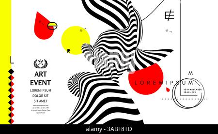 Art event invitation template with date and time details. Background ...