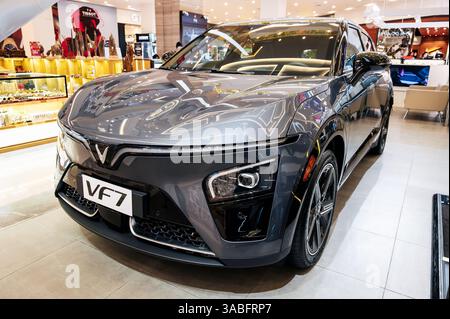 New modern Vietnamese electric car Vinfast VF3 at automobile exhibition ...