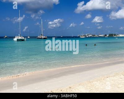 Bridgetown, Barbados - Jan 04, 2025: Enjoying the beautiful weather on ...