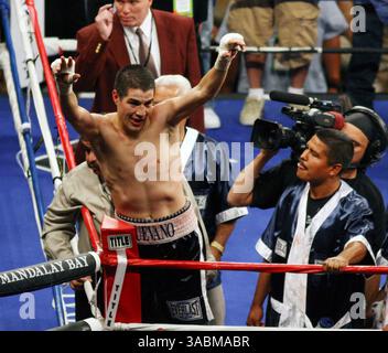 LAS VEGAS, NV - OCT 1: Steve Garcia and David Onama meet in the octagon ...