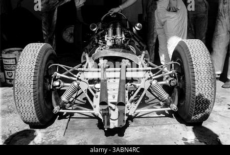 A Coventry Climax V8 engine installed into the rear of a Rob Walker ...