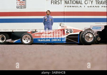 The launch of the Penske Ford PC4 that John Watson (GBR) drove in the ...