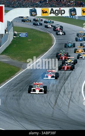 Winner Alain Prost (FRA) McLaren MP4/4 (C), Ayrton Senna (BRA) McLaren ...