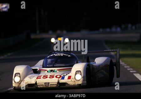 Race winners Eric Helery (FRA) / Christophe Bouchut (FRA) / Geoff Brabham (AUS) Peugeot 905 Evo ...