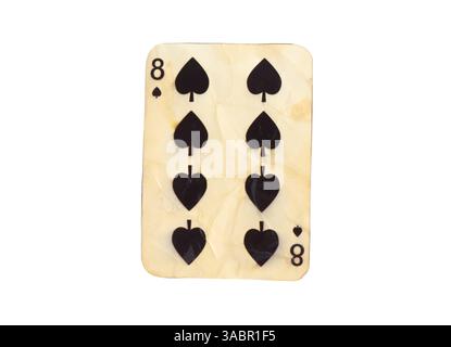 One old vintage playing card isolated on white Stock Photo - Alamy