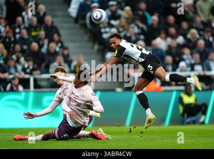 Brentford's Ethan Pinnock, Keane Lewis-Potter and Newcastle United's ...