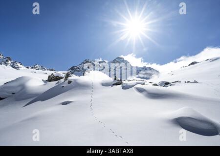 Picturesque mountainous landscape, summits covered with snow Stock ...