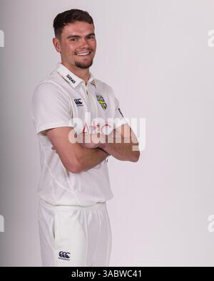 Sam Conners of Durham Cricket during the Durham Cricket Media Day at ...
