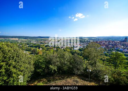 View from Friedrichstein Castle of the surrounding landscape. Nature on ...