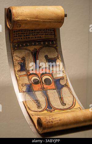 Magic scroll, Ethiopia, 18th century, painting on parchment, MEB ...