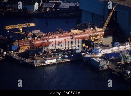 Trident submarine under construction at Electric Boat facility Stock ...