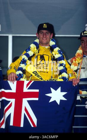 Festival winner Mark Webber (AUS) Van Diemen leads the field on the ...