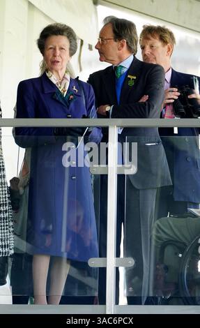 The Princess Royal with Chairman of Aintree racecourse Julian Taylor on ...