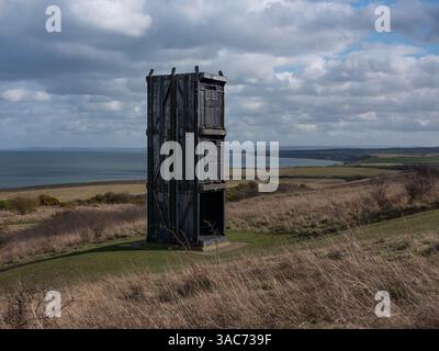 The Pit Cage monument that sits on the site of Easington Colliery in ...