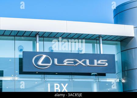 Wolverhampton, UK - April 3rd 2025: Toyota motor company logo and name ...