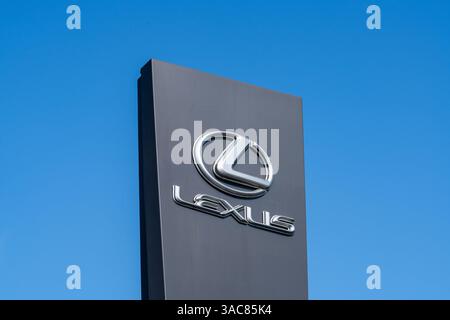Wolverhampton, UK - April 3rd 2025: Lexus motor company logo and name ...