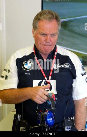 L-R: Patrick Head (GBR) Williams Technical Director, Frank Williams ...