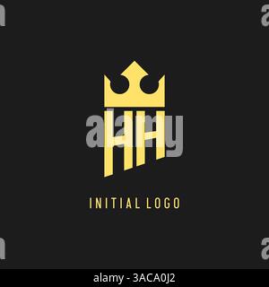 Monogram HH logo shield crown shape, elegant and luxury initial logo style vector graphic Stock ...