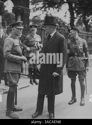 OPS. Viscount Lord Byng at the ceremony A memorial service to General ...
