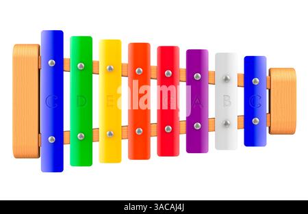 Colorful Xylophone Isolated on White Background. Retro Musical ...