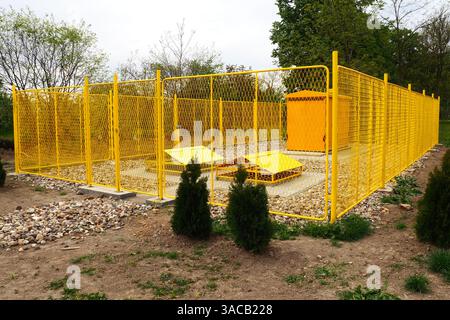 ground with tanks for liquefied gas. Modern gas installation with ...