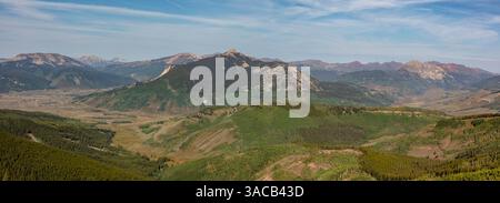 Mt Crested Butte (12,162') in the Elk Range of Colorado rising above ...