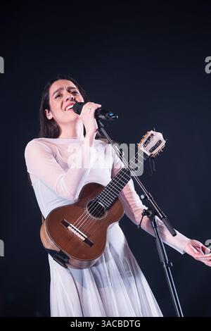 The singer Valeria Castro during her performance at the Movistar Arena ...