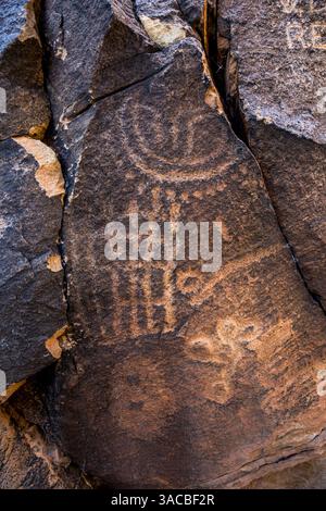 Ancient petroglyphs seen at Parowan Gap Stock Photo - Alamy