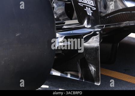Red Bull Racing RB21, rear wing detail after qualifying for pole ...